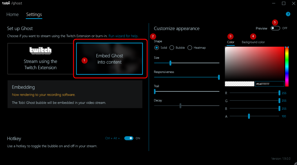 Tobii Eye Trackerで使用可能な配信オーバーレイ Tobii Ghostの使用方法